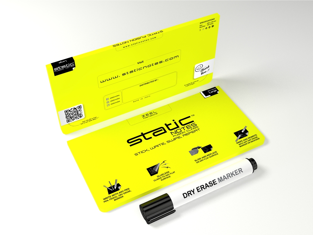 Static™ Fusion Notes – Yellow – Large 200mm x 100mm – Static Family